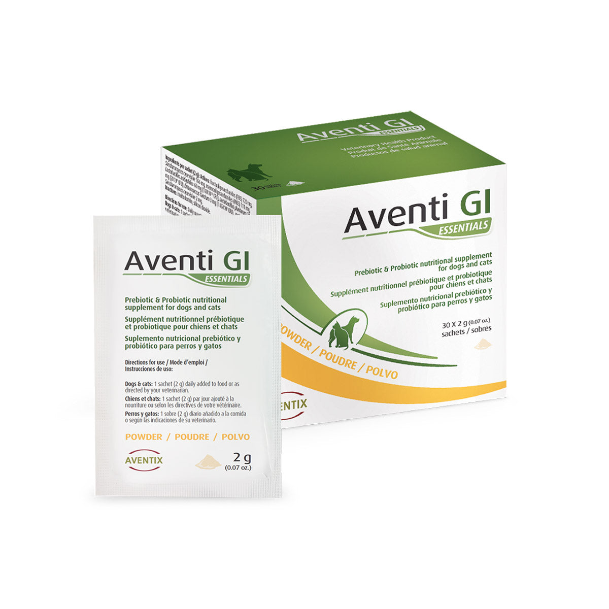 Aventi GI Essentials Prebiotic & Probiotic Supplement for DOGS & CATS ...